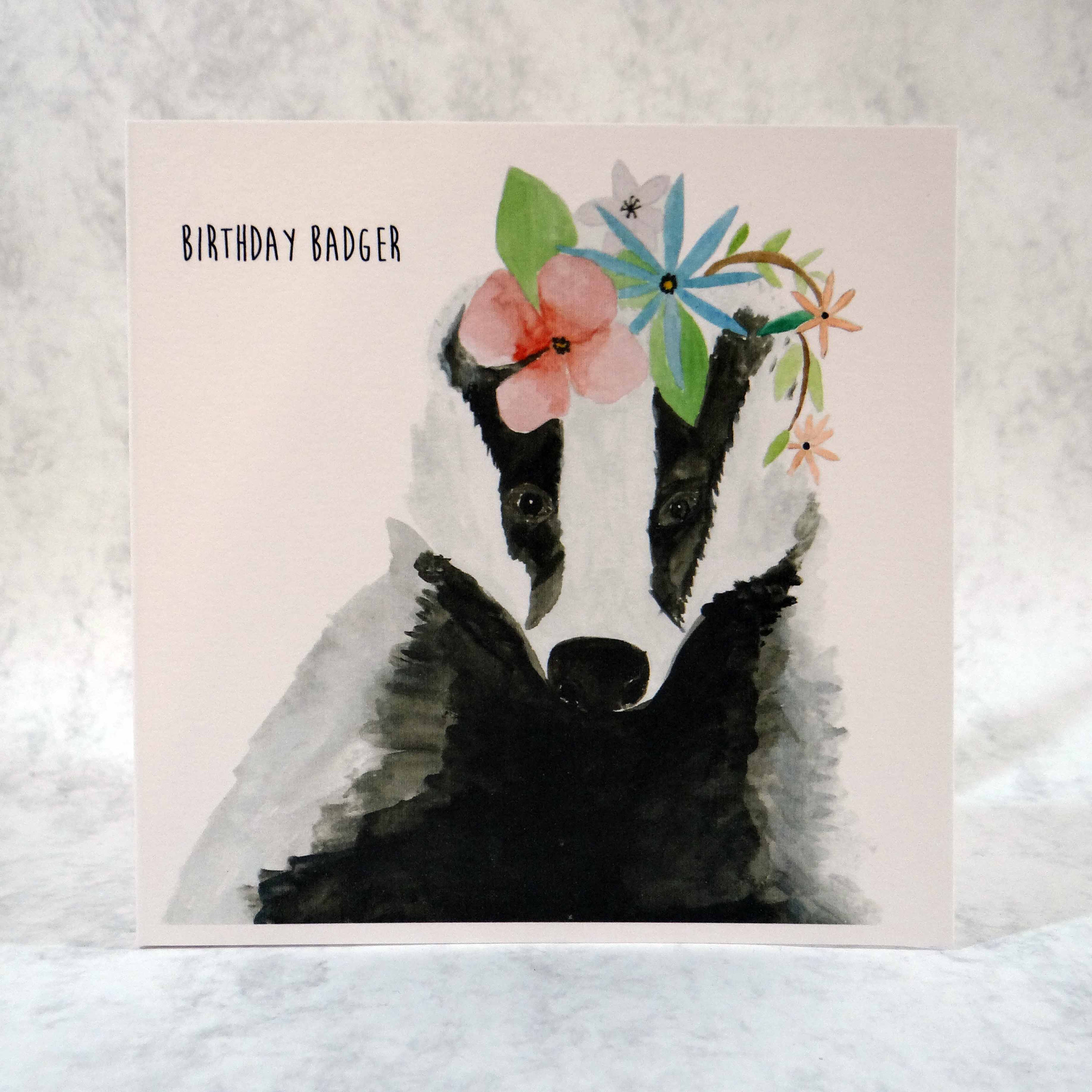 Badger Card Badger Birthday Card Animal Birthday Card | Etsy UK