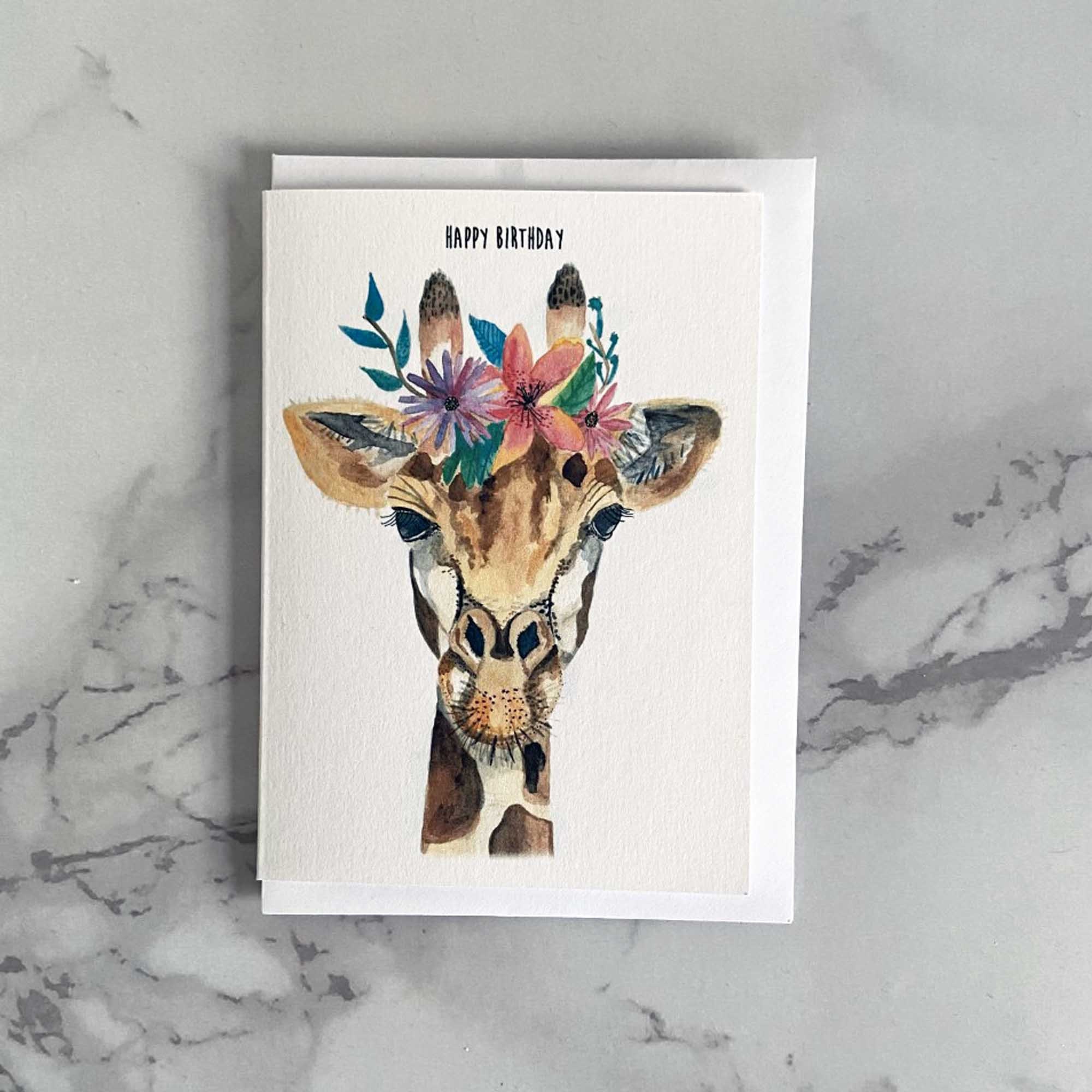 Giraffe Birthday Card Animal Birthday Card Animal Card Wild - Etsy UK