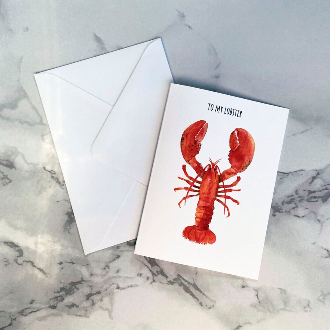 Lobster Anniversary Card, Lobster Wedding Card, Lobster Engagement Card ...