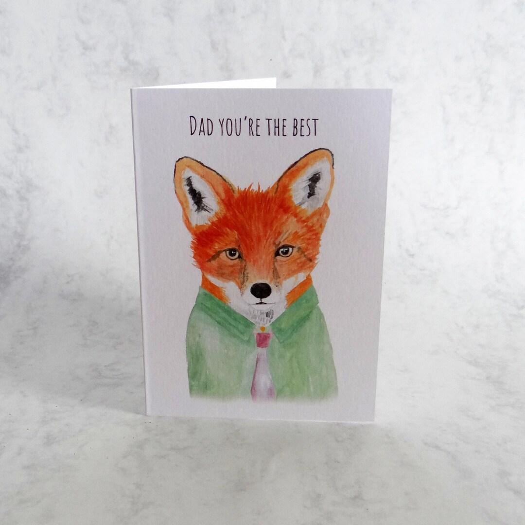 Dapper Fox Father's Day Card, Wildlife A6 Card - Etsy UK