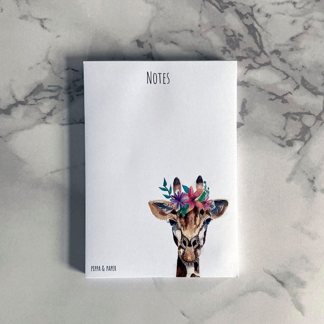 Giraffe Notepad, Giraffe Notebook, Animal Jotter Pad, Animal Notepad ...