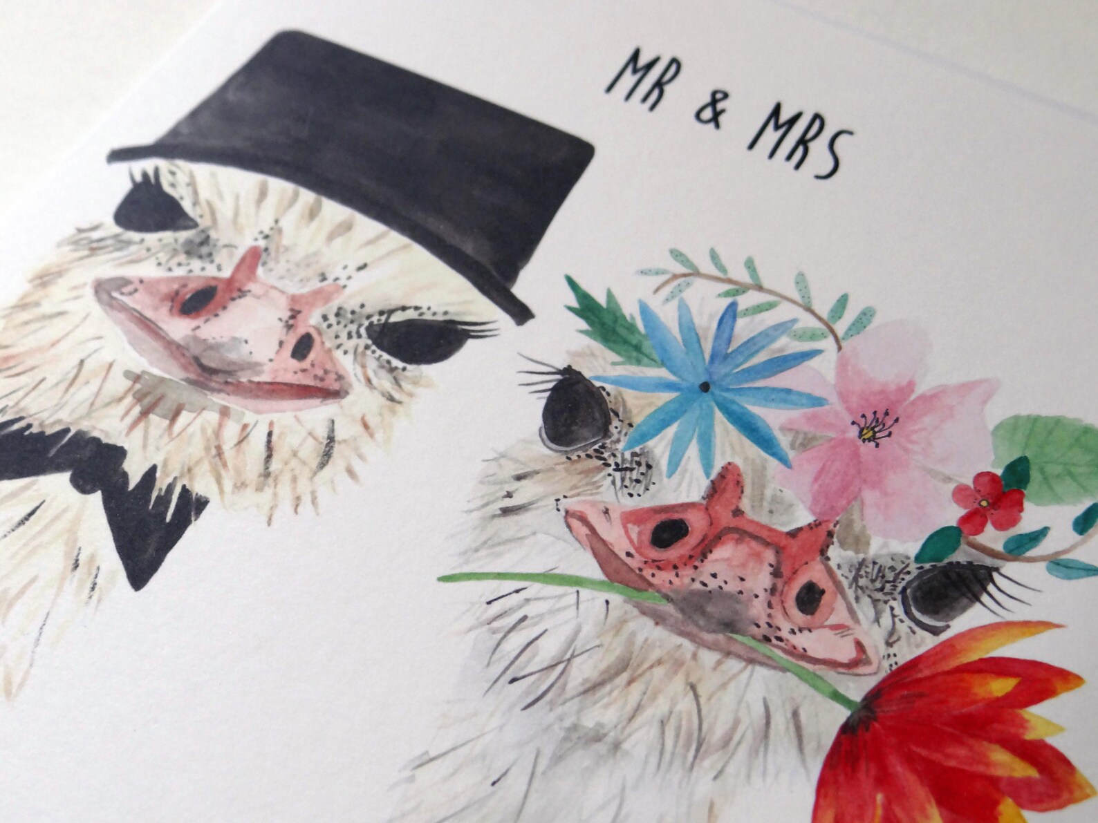 Personalised Wedding Card Animal Wedding Card Ostrich Card - Etsy