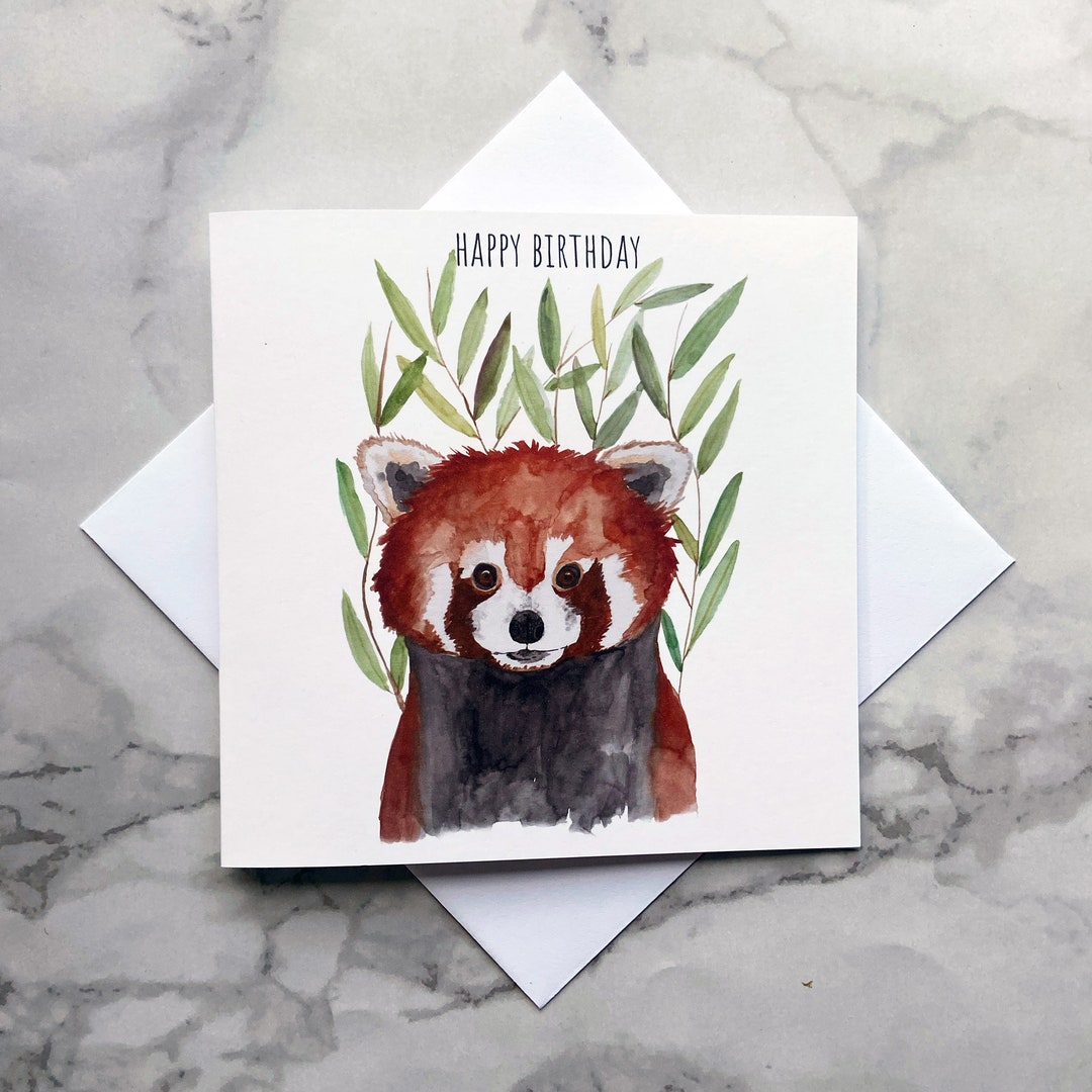 Red Panda Birthday Card, Red Panda Card, Red Panda Birthday Card ...