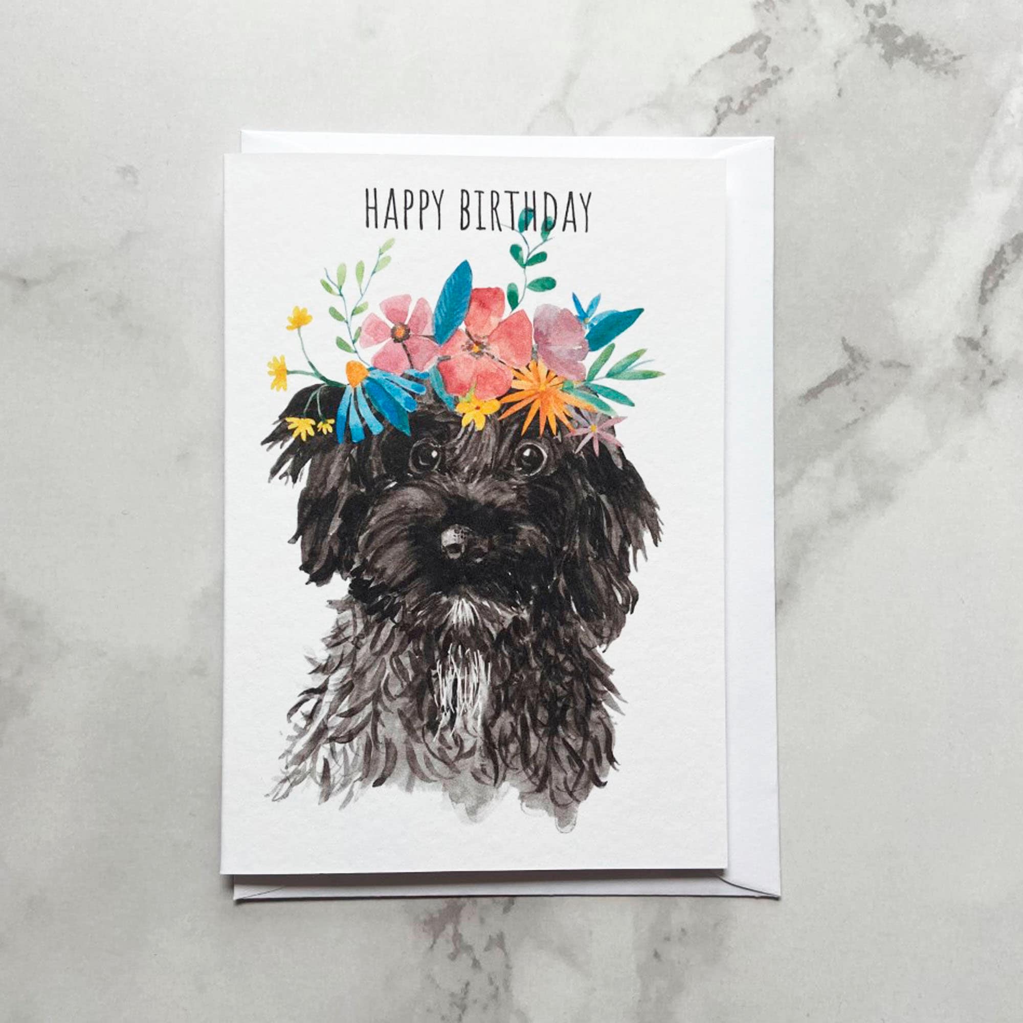 Black Cavapoo Card Cavapoo Birthday Card Cockapoo Birthday - Etsy UK
