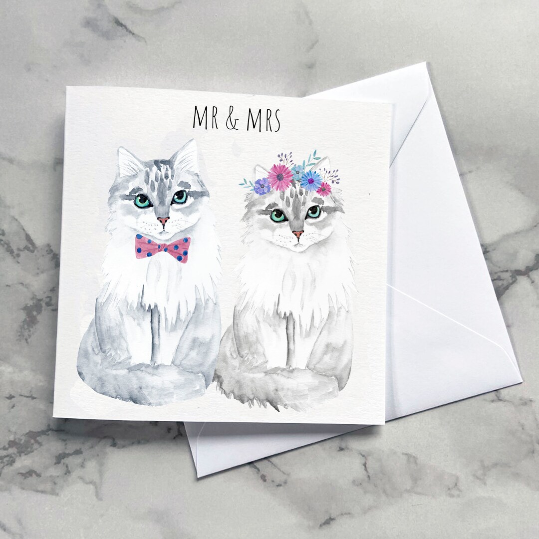 Wedding Cat Card, Mr and Mrs Card, Mr and Mr Card, Mrs and Mrs Card ...