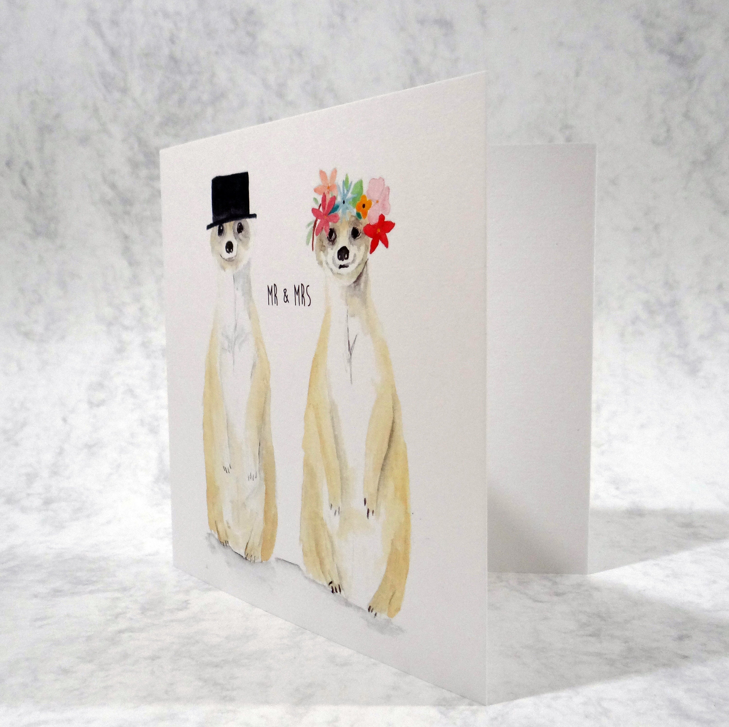 Meerkat Wedding Card Mr & Mrs Card Anniversary Card Meerkat - Etsy UK