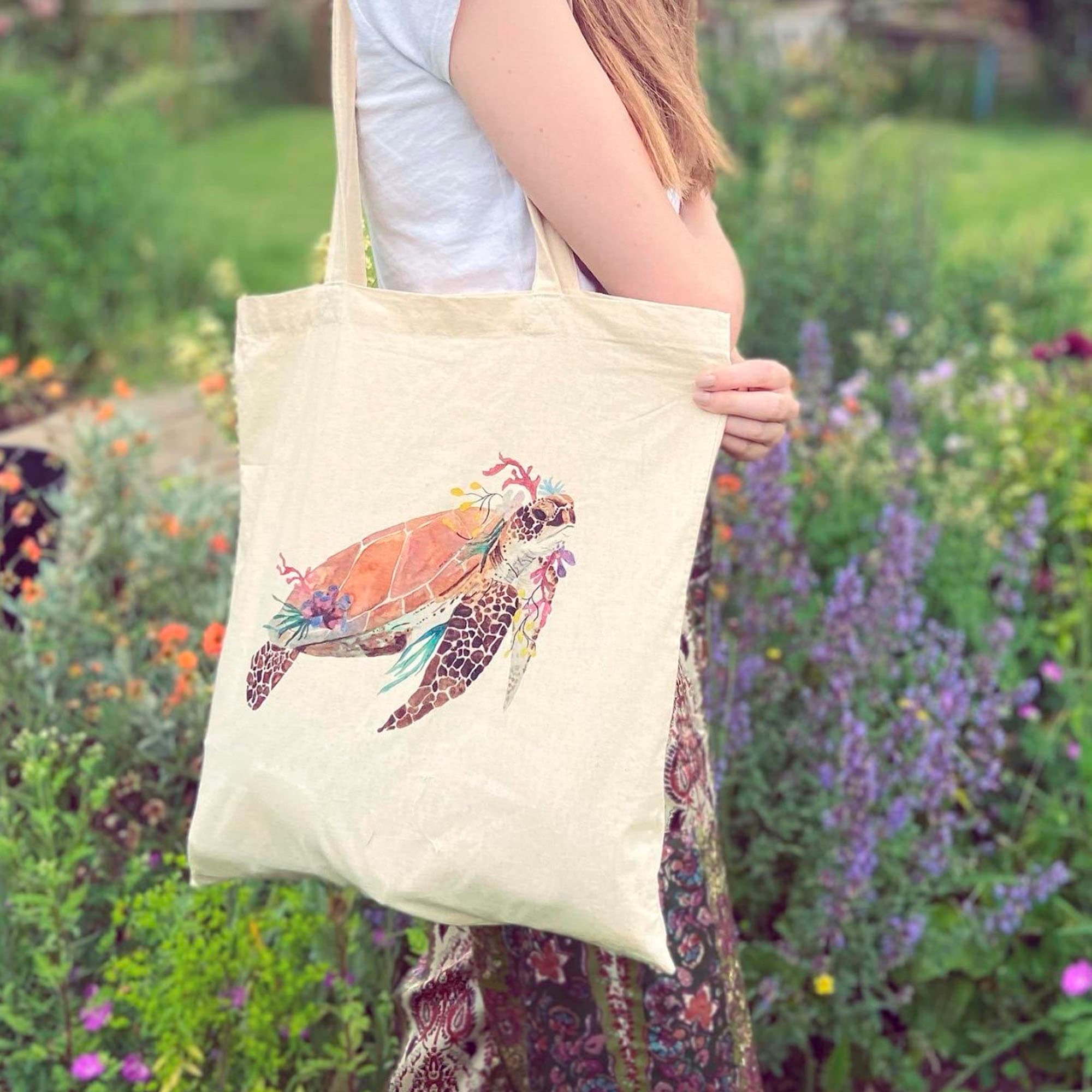 Sea Turtle Tote Bag Turtle Tote bag Turtle Bag Animal tote | Etsy