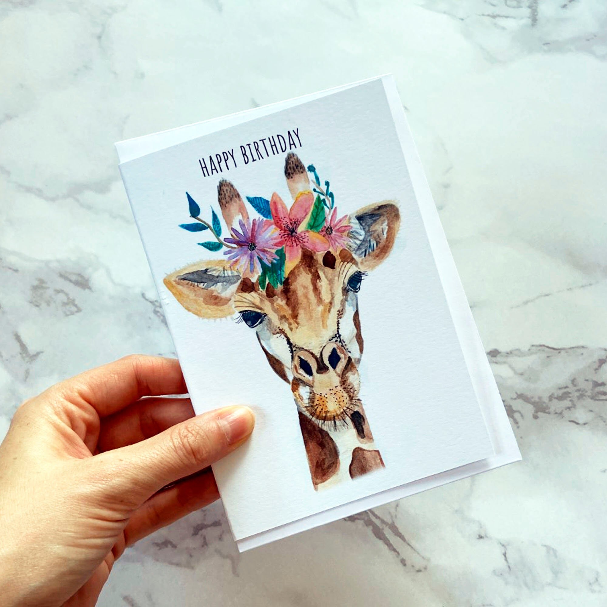 Giraffe Birthday Card Animal Birthday Card Animal Card Wild - Etsy UK