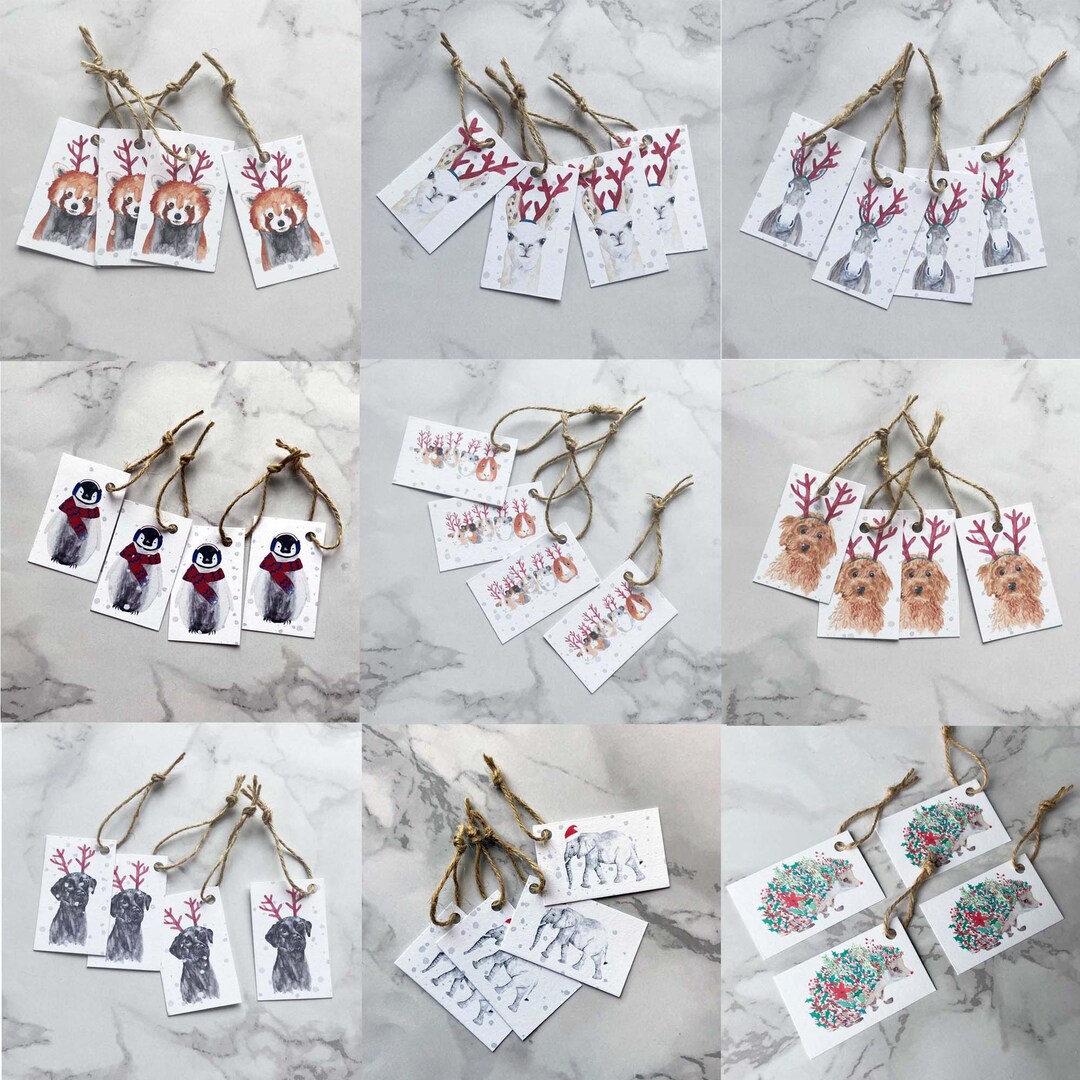 Christmas Gift Tags Animal Christmas Gift Tags Christmas - Etsy UK