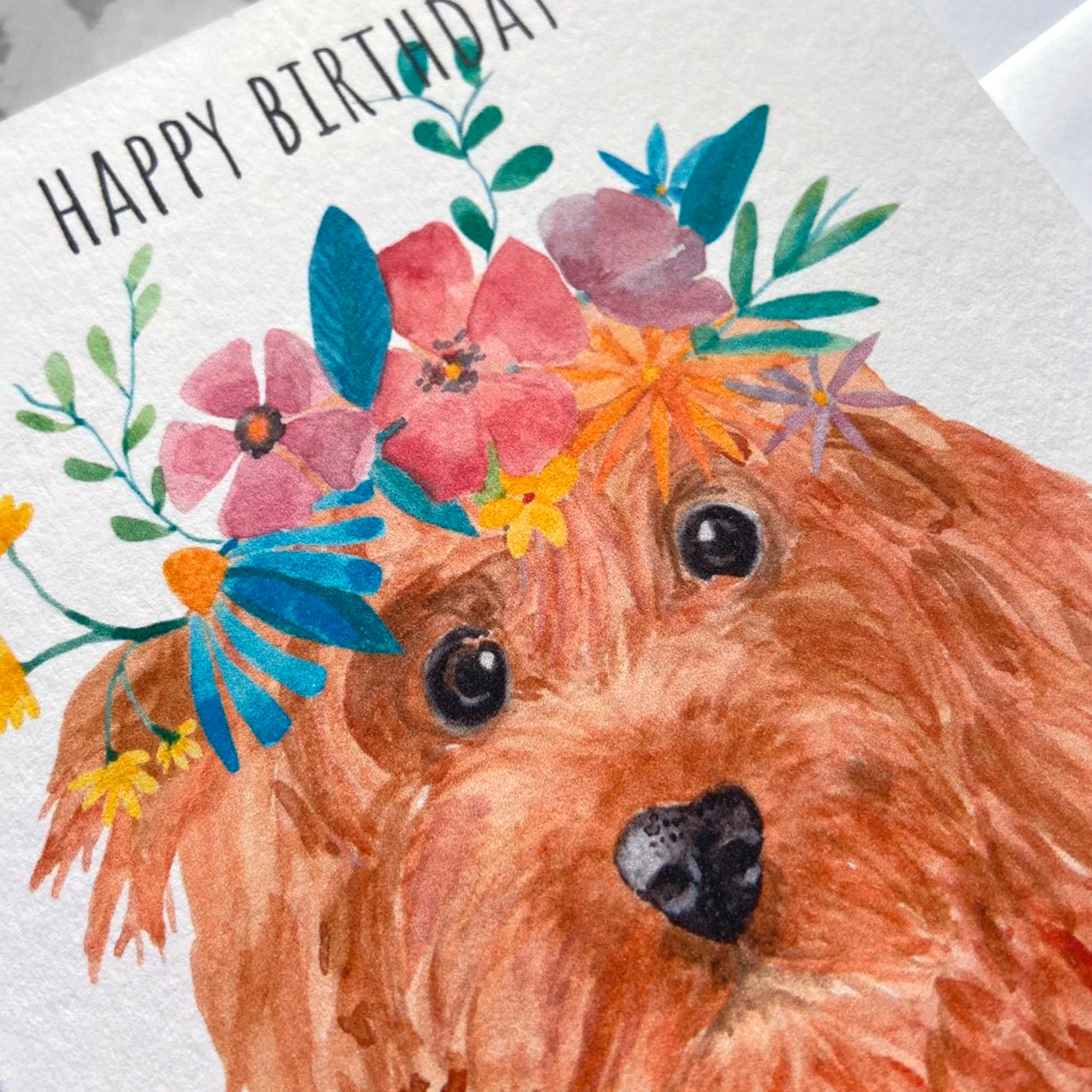 Cavapoo Birthday card Apricot Cavapoo Card Dog Birthday | Etsy