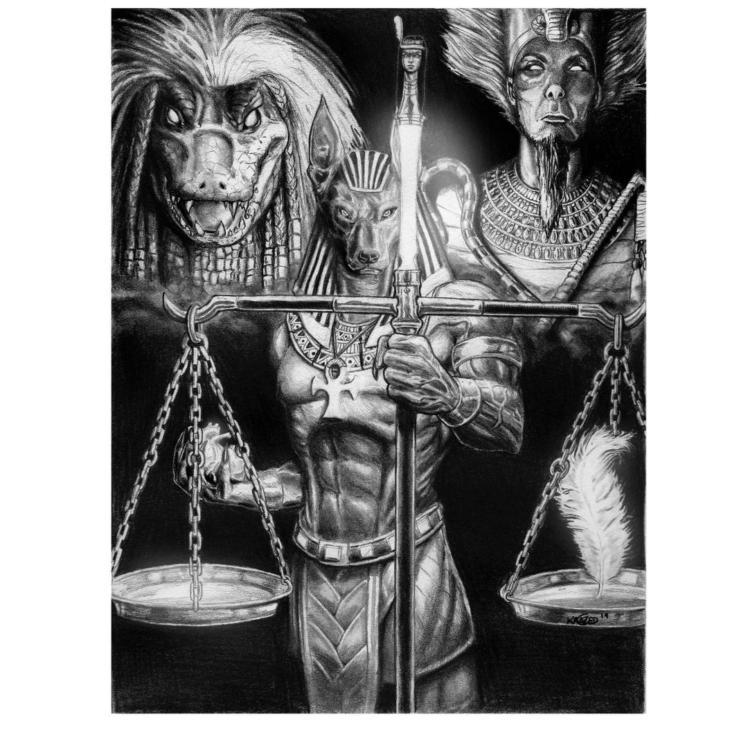 Scale of Maat. Original Art. Digitally Enhanced Print - Etsy