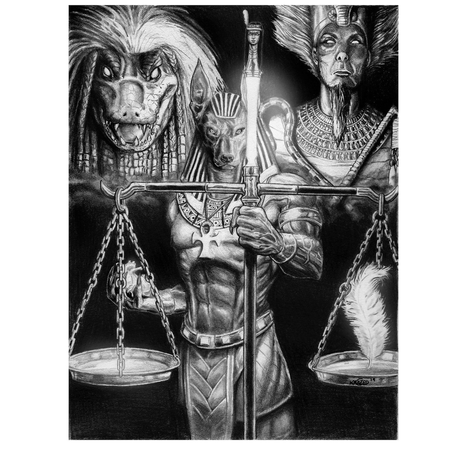 Scale of Maat. Original Art. Digitally Enhanced Print - Etsy