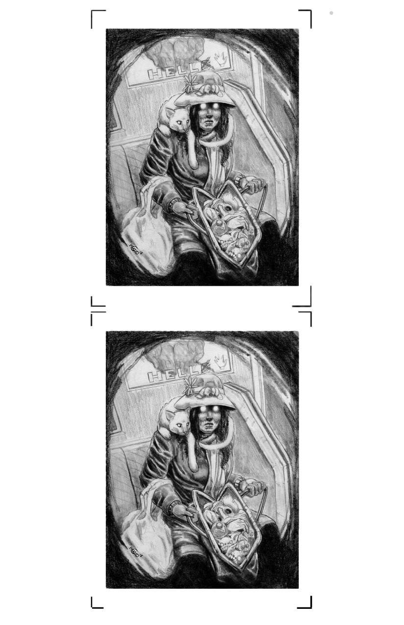 The Bag Lady. Original Art. Digitally Enhanced Print - Etsy