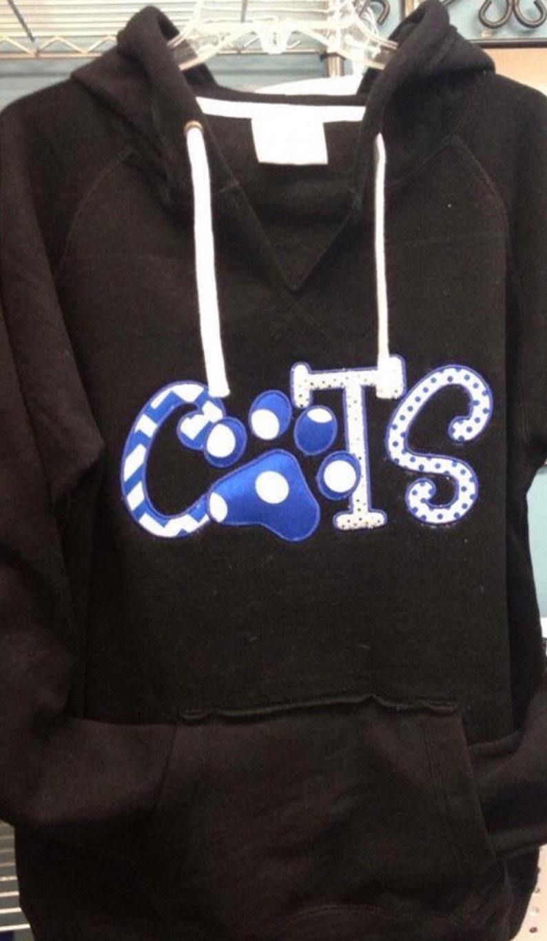 Custom School Initals on a Hoodie Any Fabric Color Spirit - Etsy