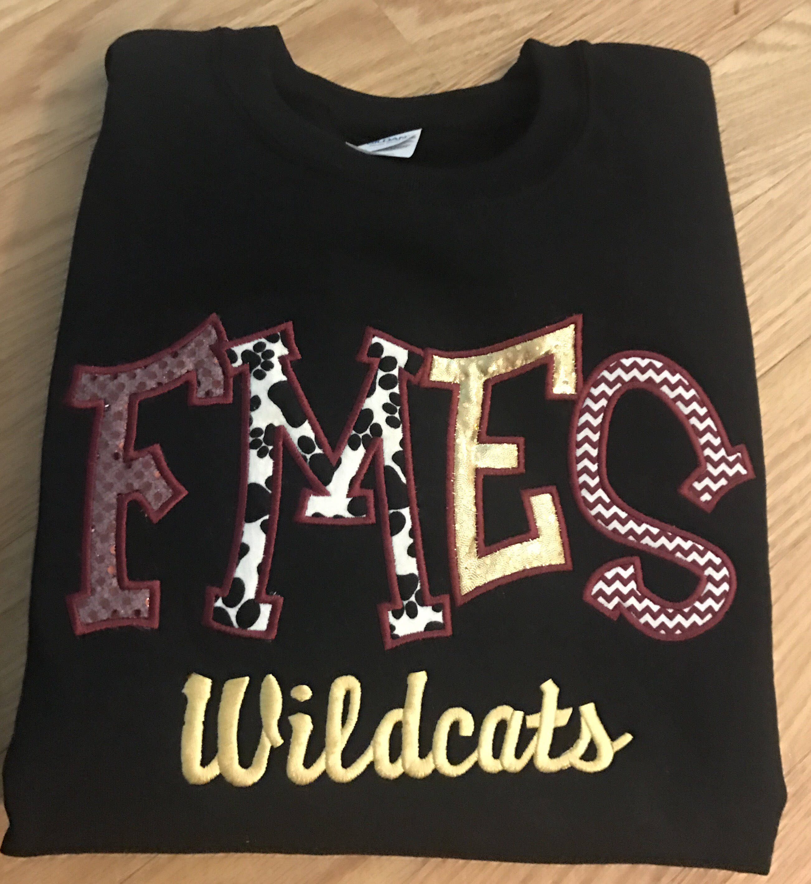 Custom School Spirit Mascot T-SHIRT. Applique Letters and Embroidery ...