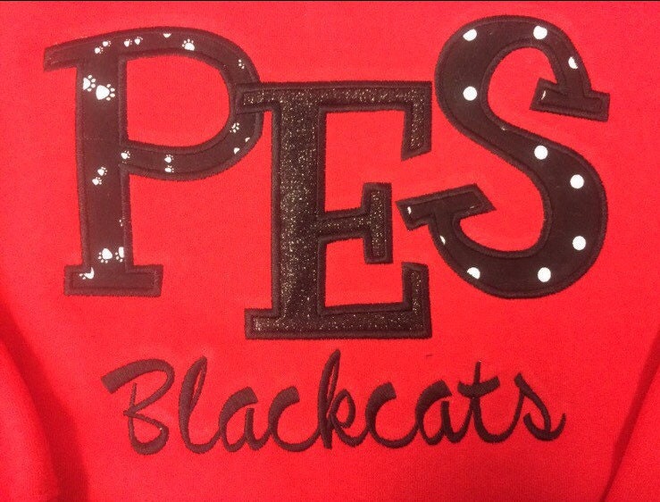 School Spirit School Appliqué Letters 3 Initals: Custom | Etsy