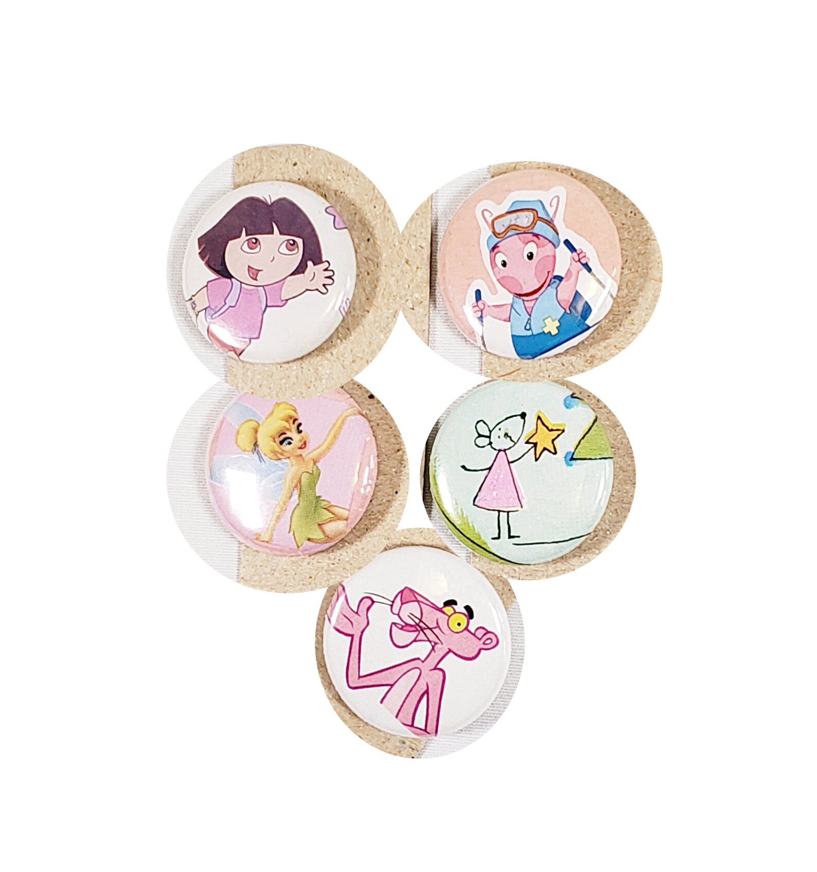 One Inch Pins / Buttons / 5 Pack / Party Favors - Pink, Dora ...