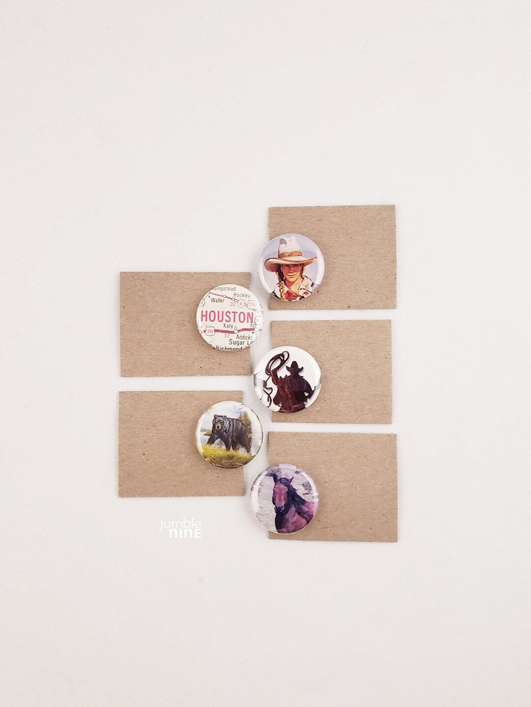 One Inch Pins / Buttons / 5 Pack / Party Favors - Western, Cowgirl ...