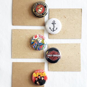 One Inch Pins / Buttons / 5 Pack / Party Favors - Marines, Navy ...