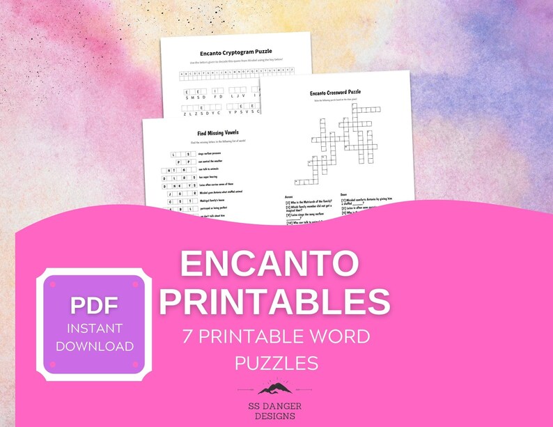 Encanto Puzzle Pack, Printable Word Games for Kids & Families, Screen ...