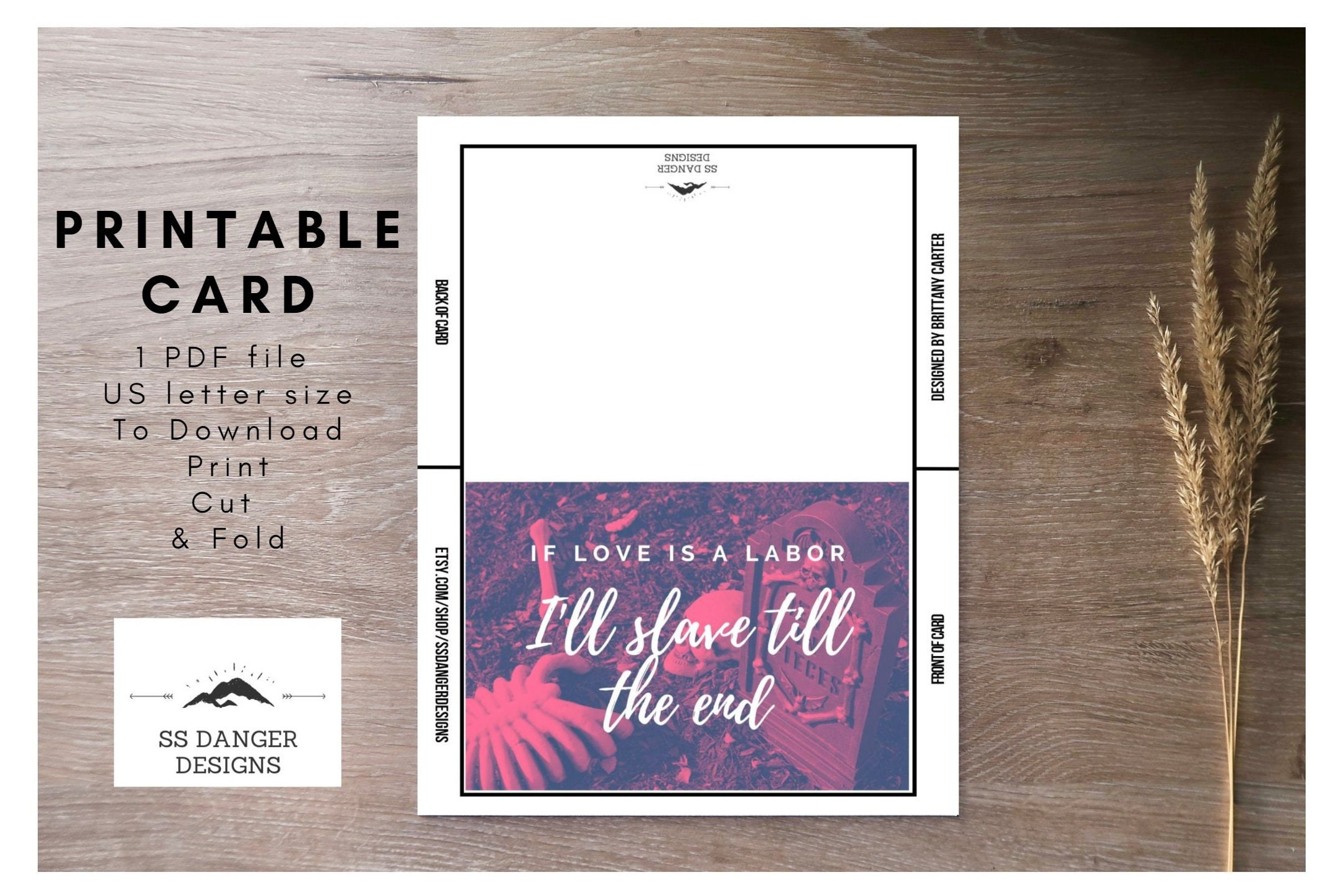 Slave Till the End Printable Greeting Card Love Anniversaries - Etsy