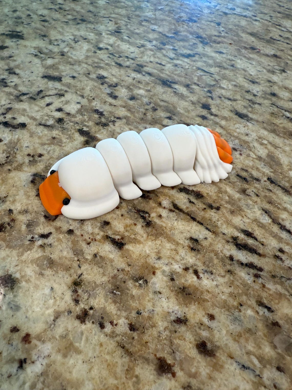 Cute White & Orange Articulated Isopod – 3D Printed Insect Fidget Toy ...
