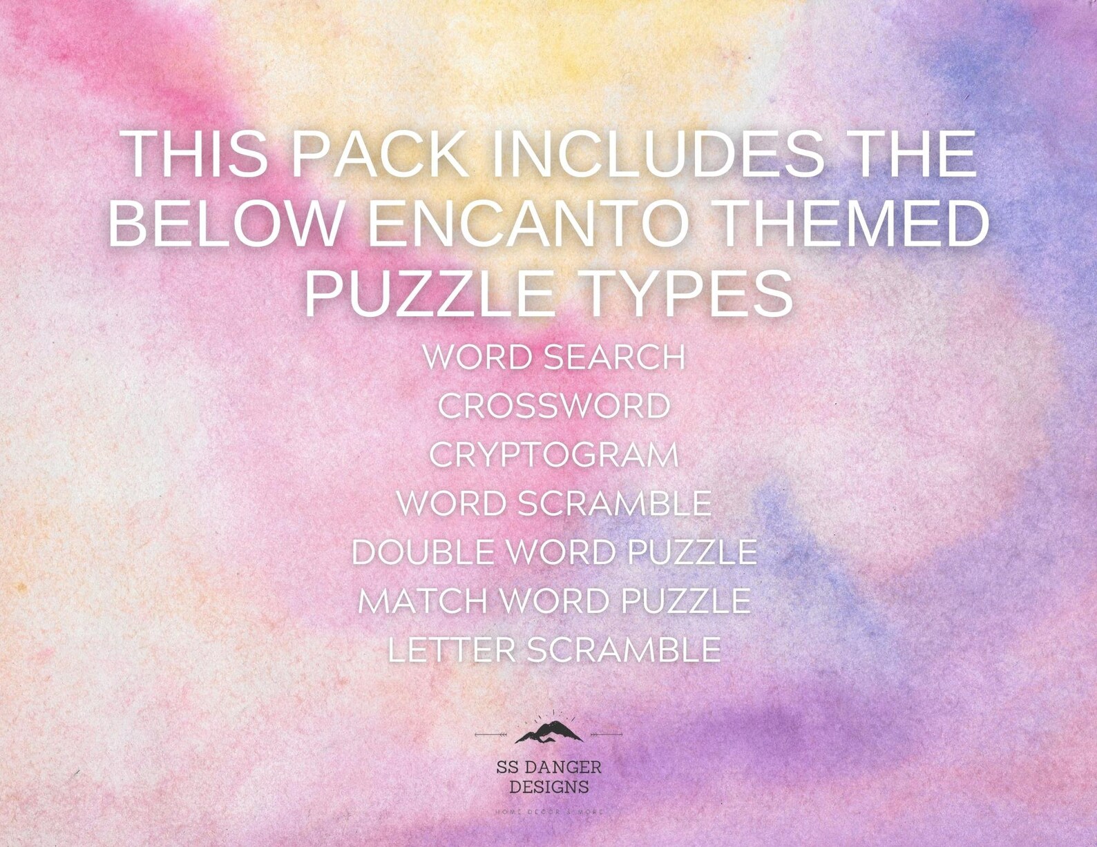 Encanto Puzzle Pack Printable Word Games For Kids Families Etsy