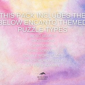 Encanto Puzzle Pack, Printable Word Games for Kids & Families, Screen ...