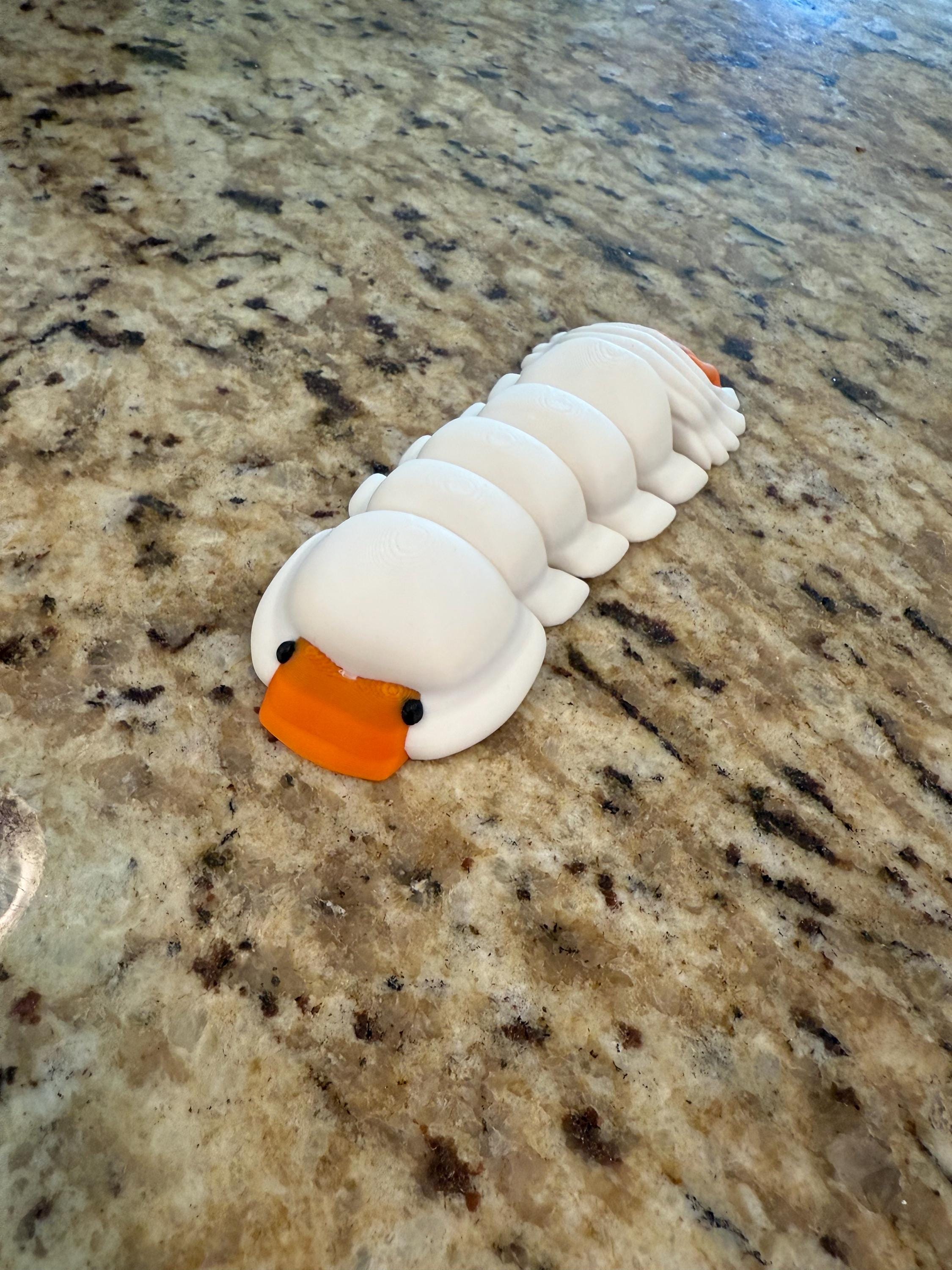 Cute White & Orange Articulated Isopod – 3D Printed Insect Fidget Toy ...