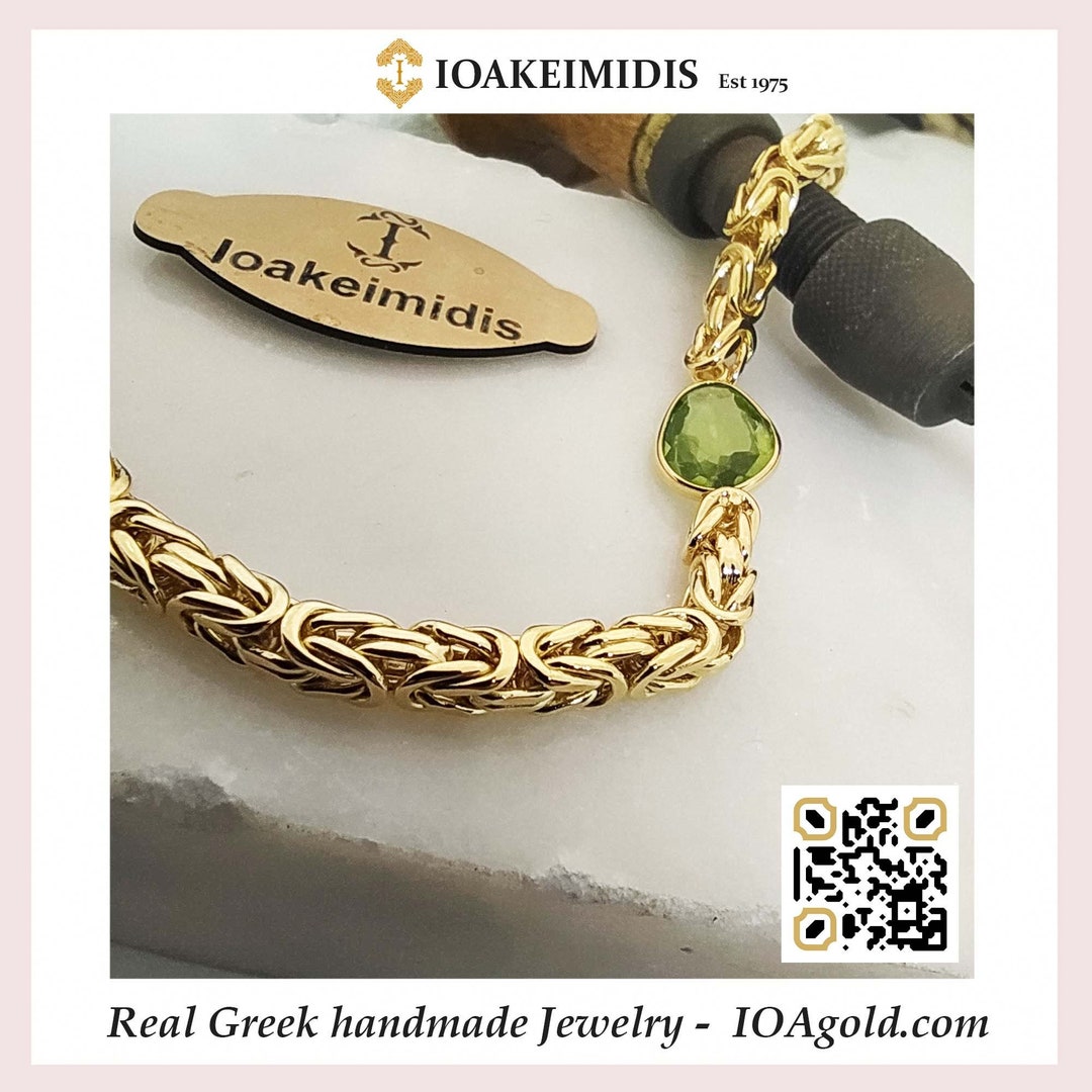 Byzantine Handmade Bracelet With Peridot Gemstone - Etsy