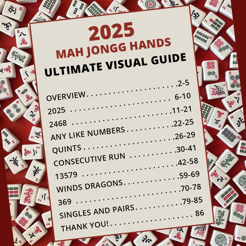 Printable 2025 Mahjong Cards - Etsy