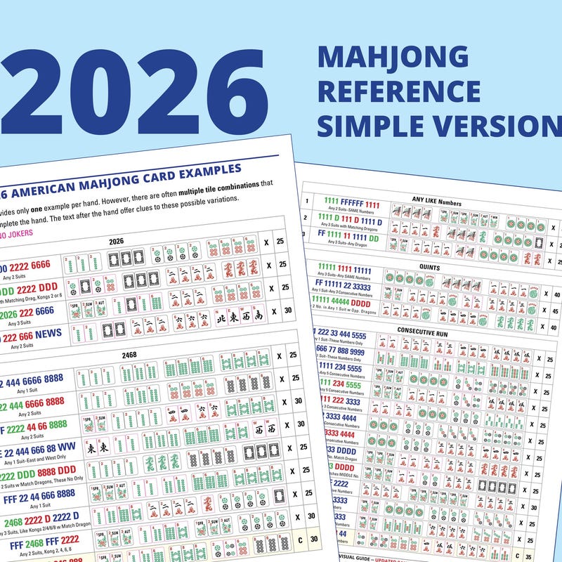 2026 Mahjong Sheet - Etsy