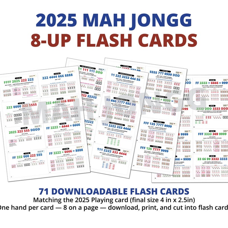 Printable 2025 Mahjong Cards - Etsy