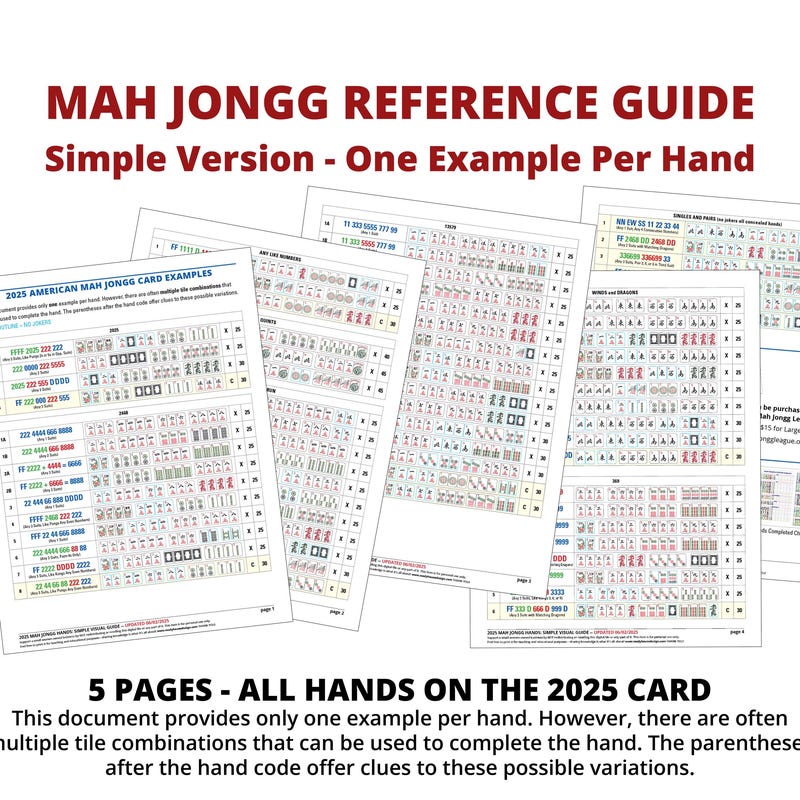 Printable 2025 Mahjong Cards - Etsy