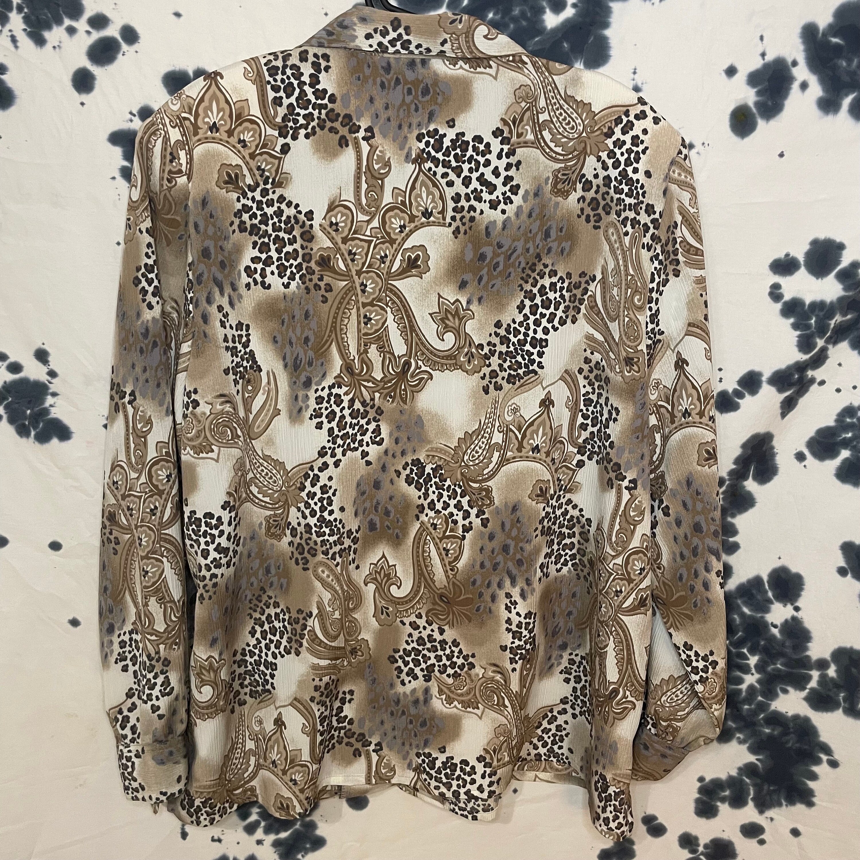 Vintage Alia Animal Print/paisley Pattern Blouse - Etsy