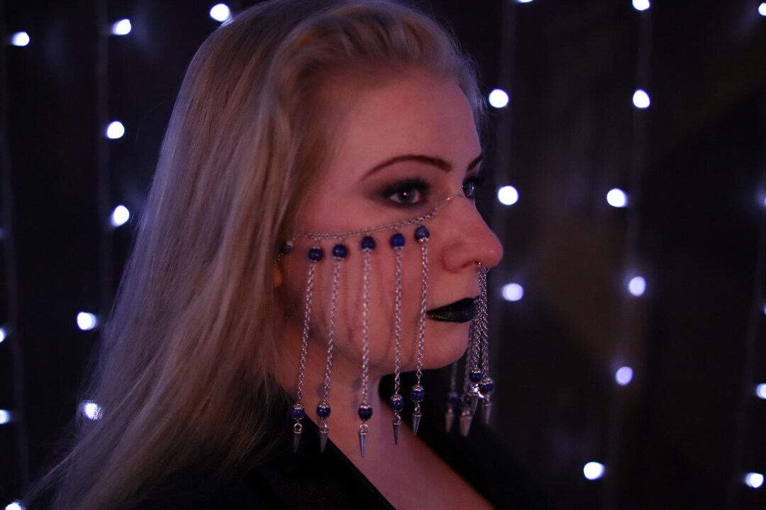 Lapis Lazuli Face Chain | Stainless Steel Gothic Jewelry | Murdoch’s ...