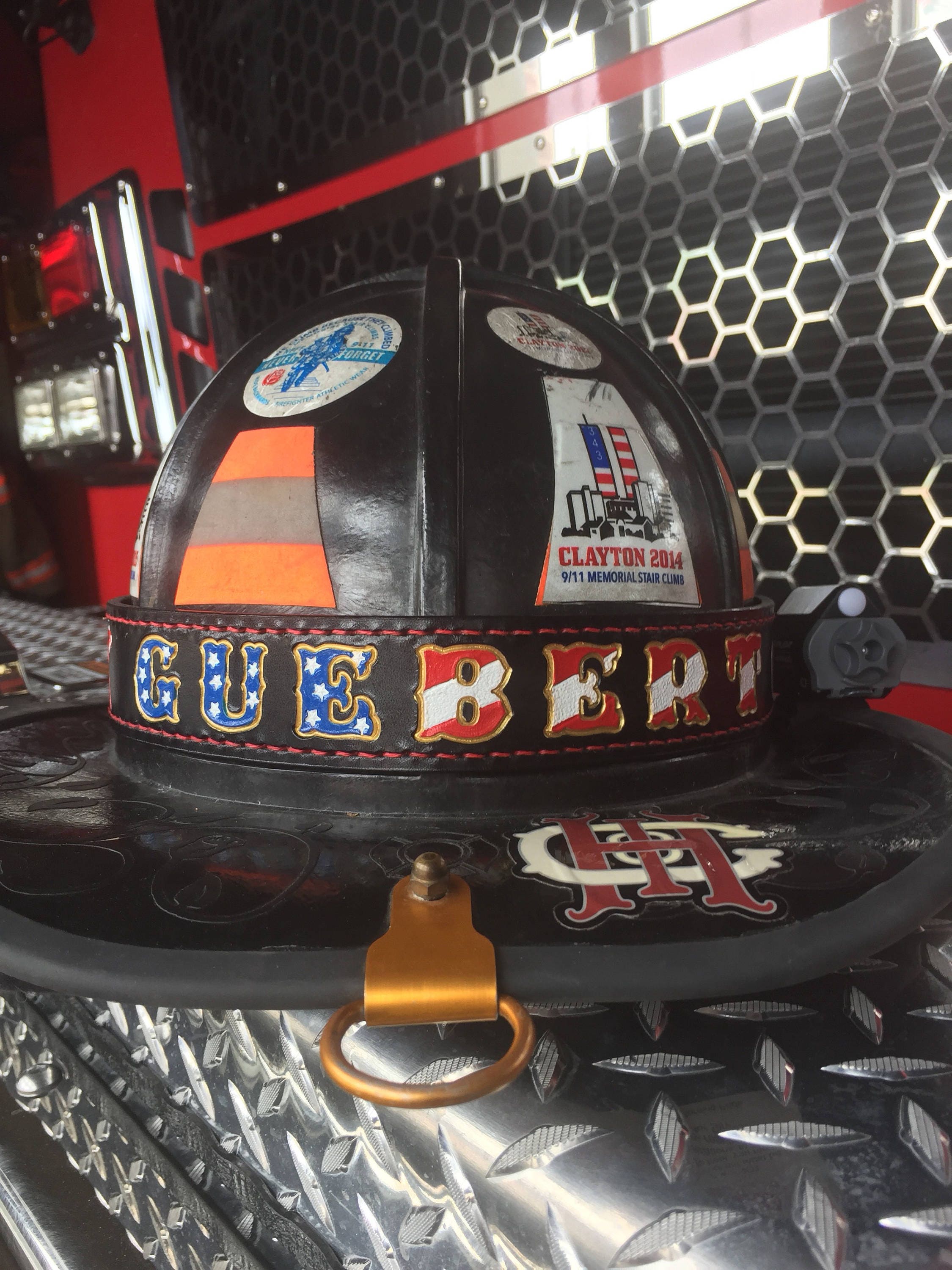 Stitched Helmet Leather Band for Firefighters | Etsy