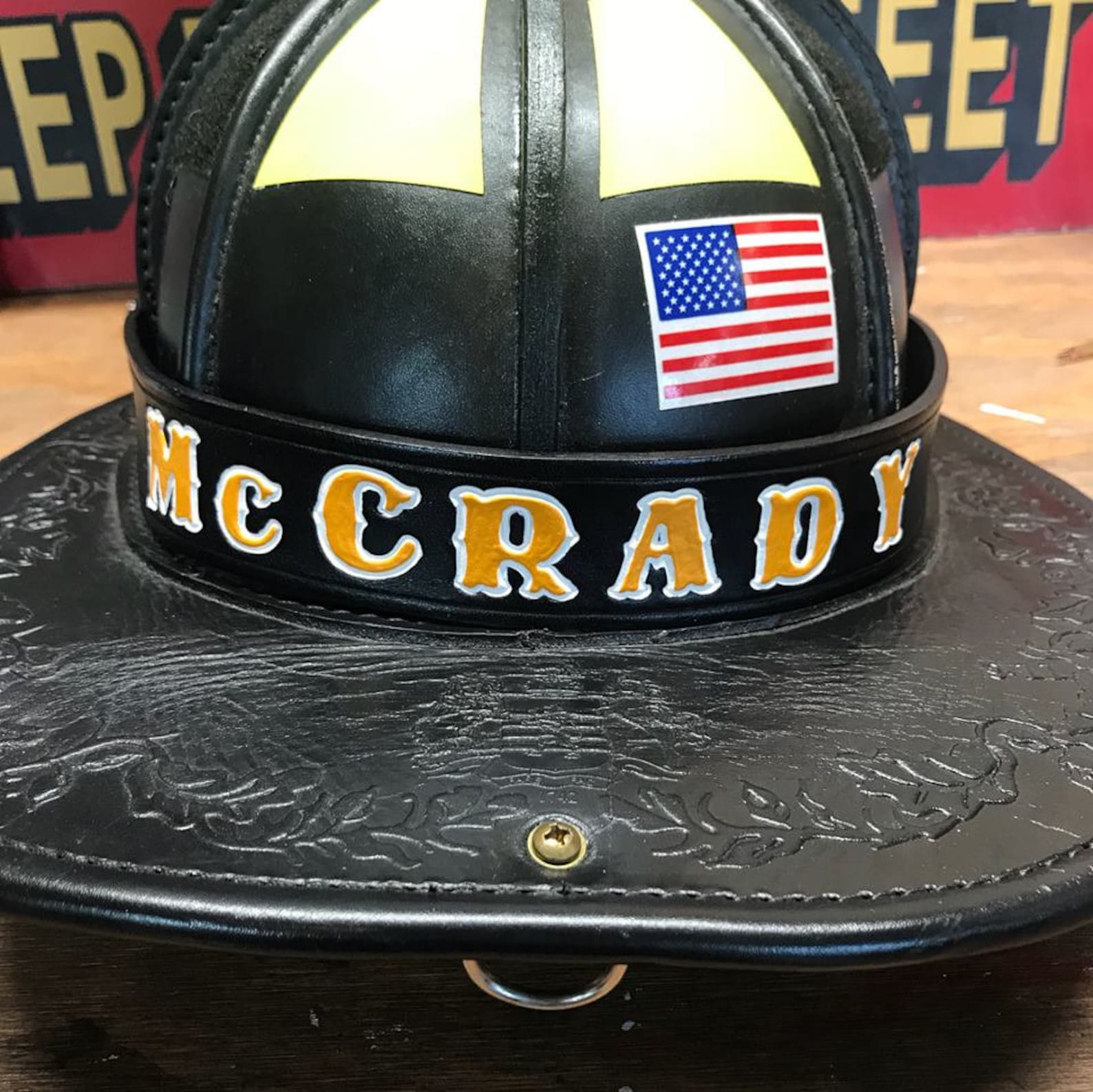Custom Firefighter Leather Helmet Bands | Etsy Canada