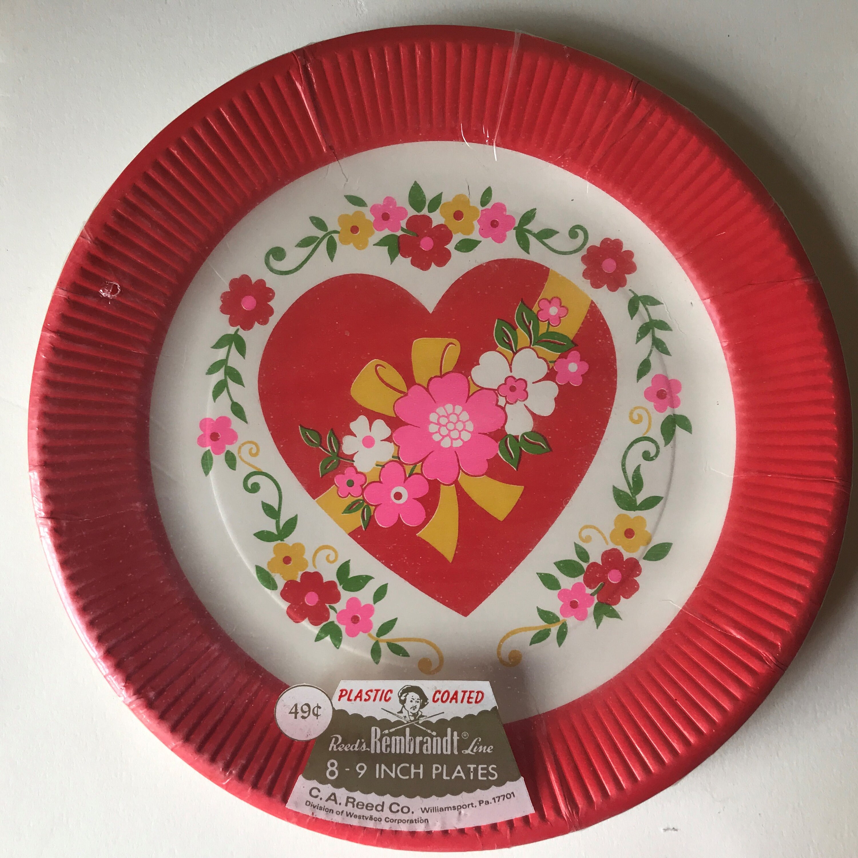 Vintage Valentine Heart Paper Plates Reeds Rembrandt - Etsy