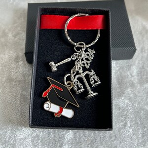 Law Graduation Gift 2024 Mortar Board Scroll Gavel Scales Keyring ...