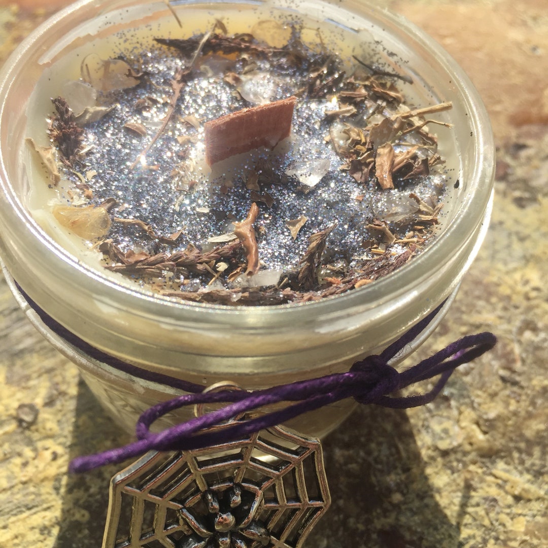 Norns Weavers of Fate Candle: Beeswax, Rutilated Quartz, Icelandic Moss ...
