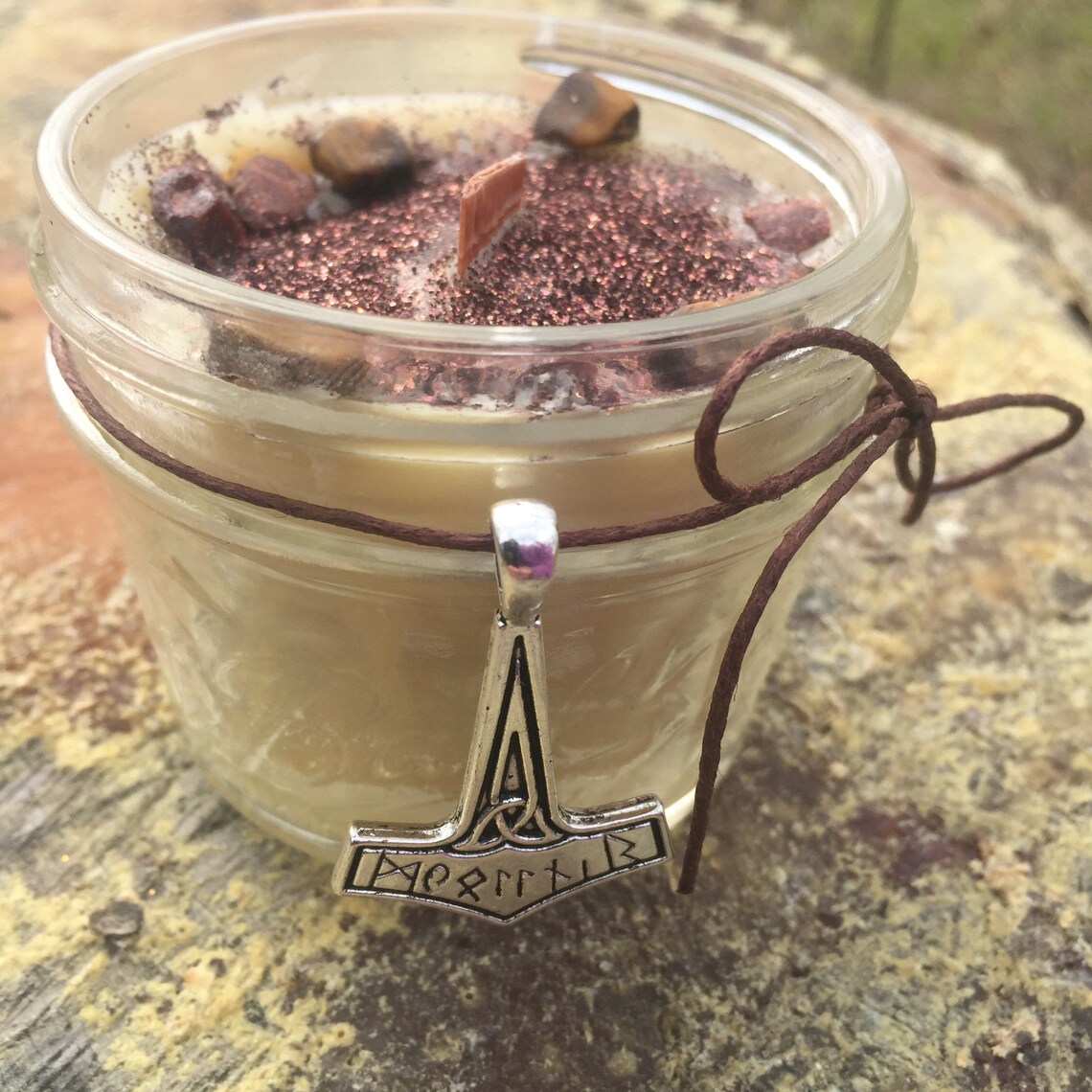 Thor God of Thunder Candle- Thor's Hammer- Beeswax Wood Wick Candle ...