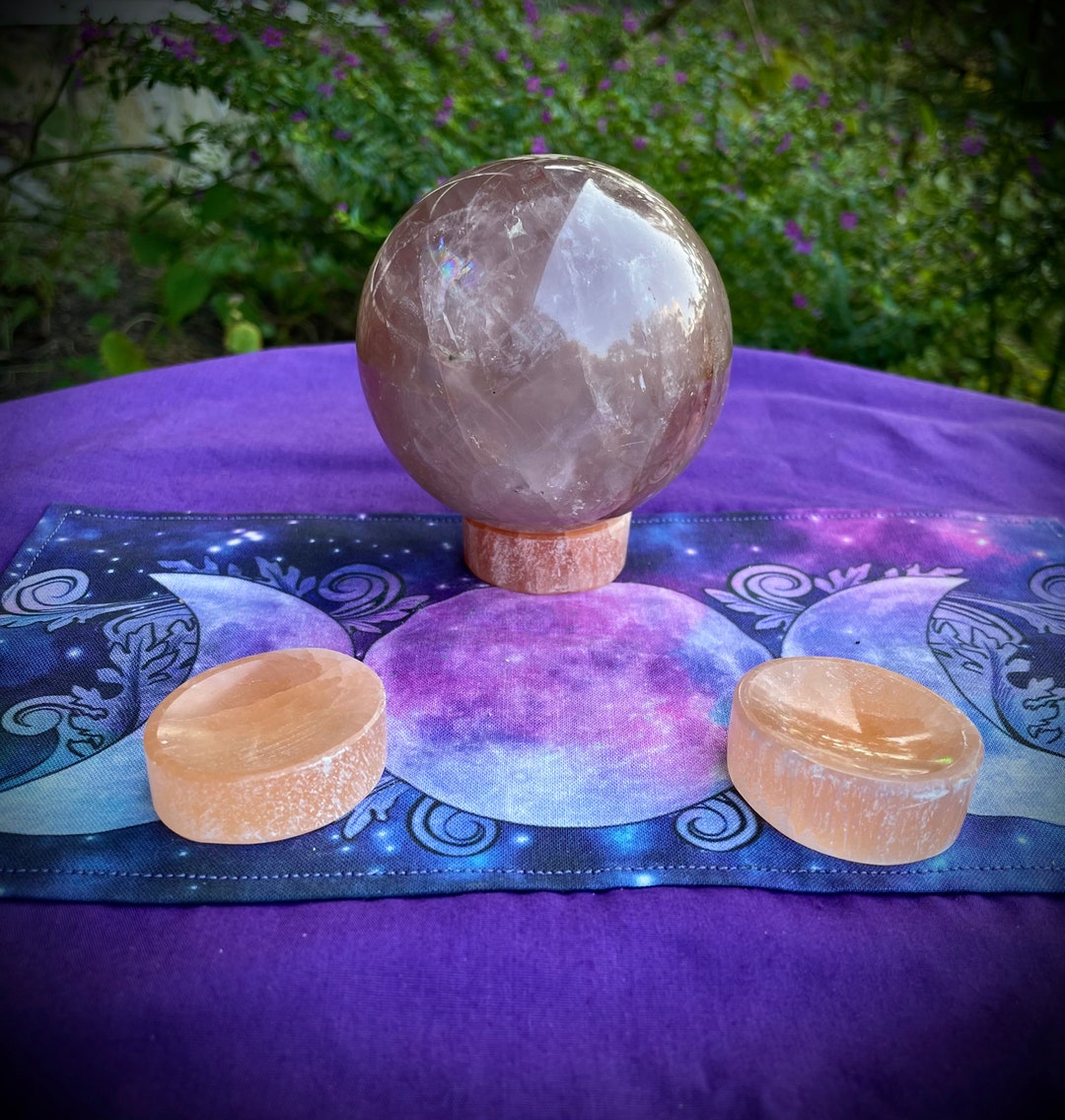 Peach Selenite Sphere Stand for Charging Your Spheres With Divine Light ...