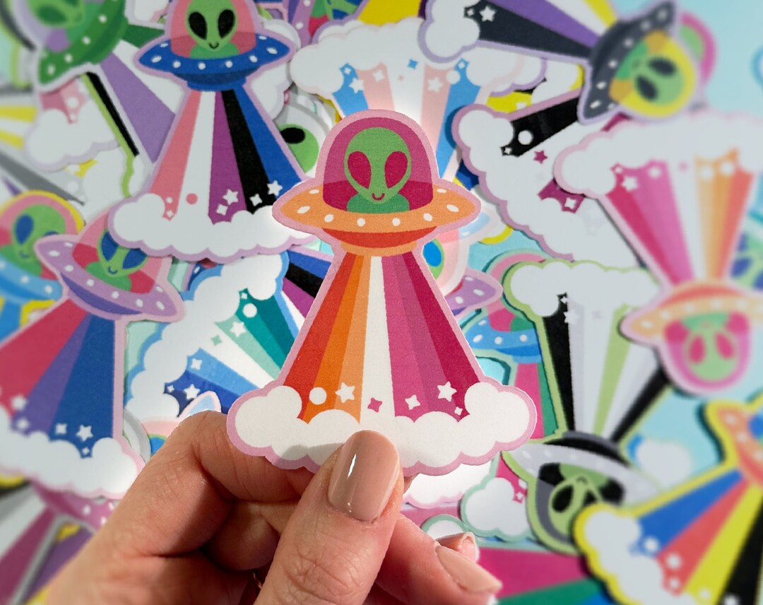 Gender & Sexuality Pride Flag Inspired Alien Stickers Water Resistant ...