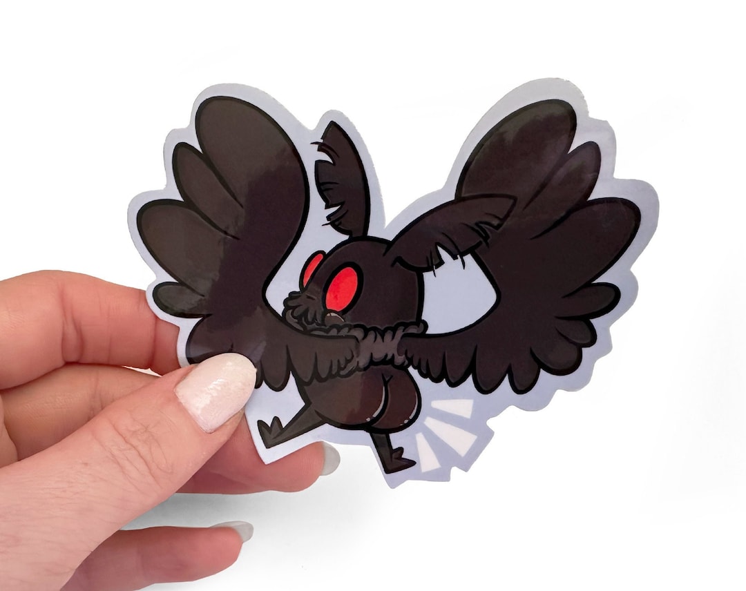 Mothman is Dummy Thicc Sticker - Funny Cryptic Butt Moth Man Cute ...