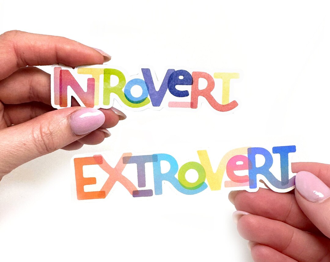 Introvert or Extrovert Water Resistant Sticker Decal Funny Cute Label ...