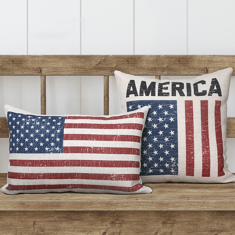 American Flag Throw Pillow - Etsy