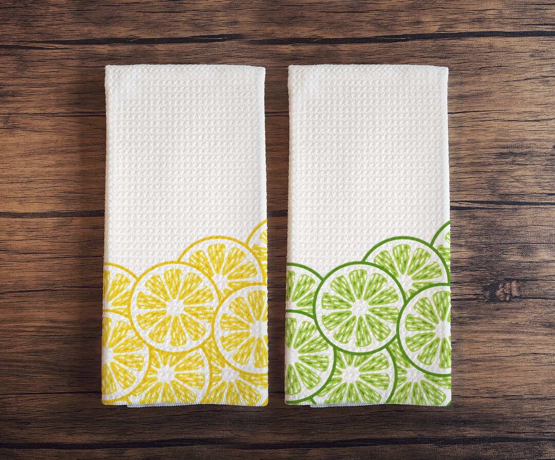 Lemon & Lime Kitchen Towels, Kitchen Tea Towel Gifts, Dish Towel Set ...