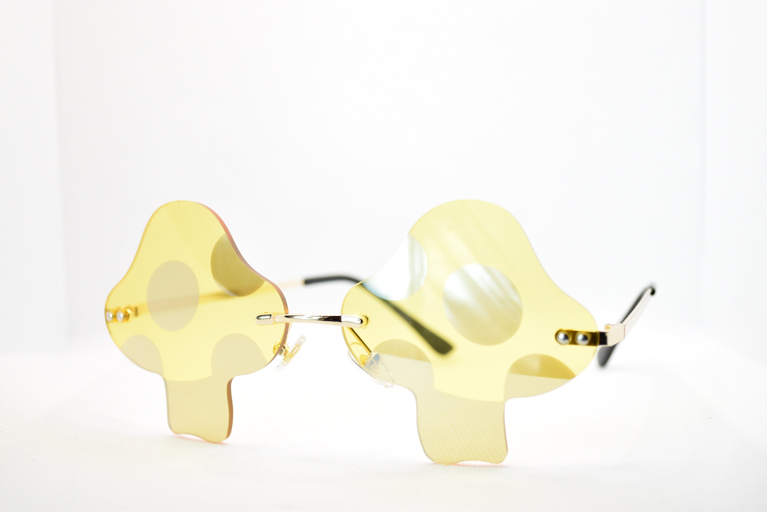 Yellow Neon Rimless Mushroom Sunglasses - Etsy