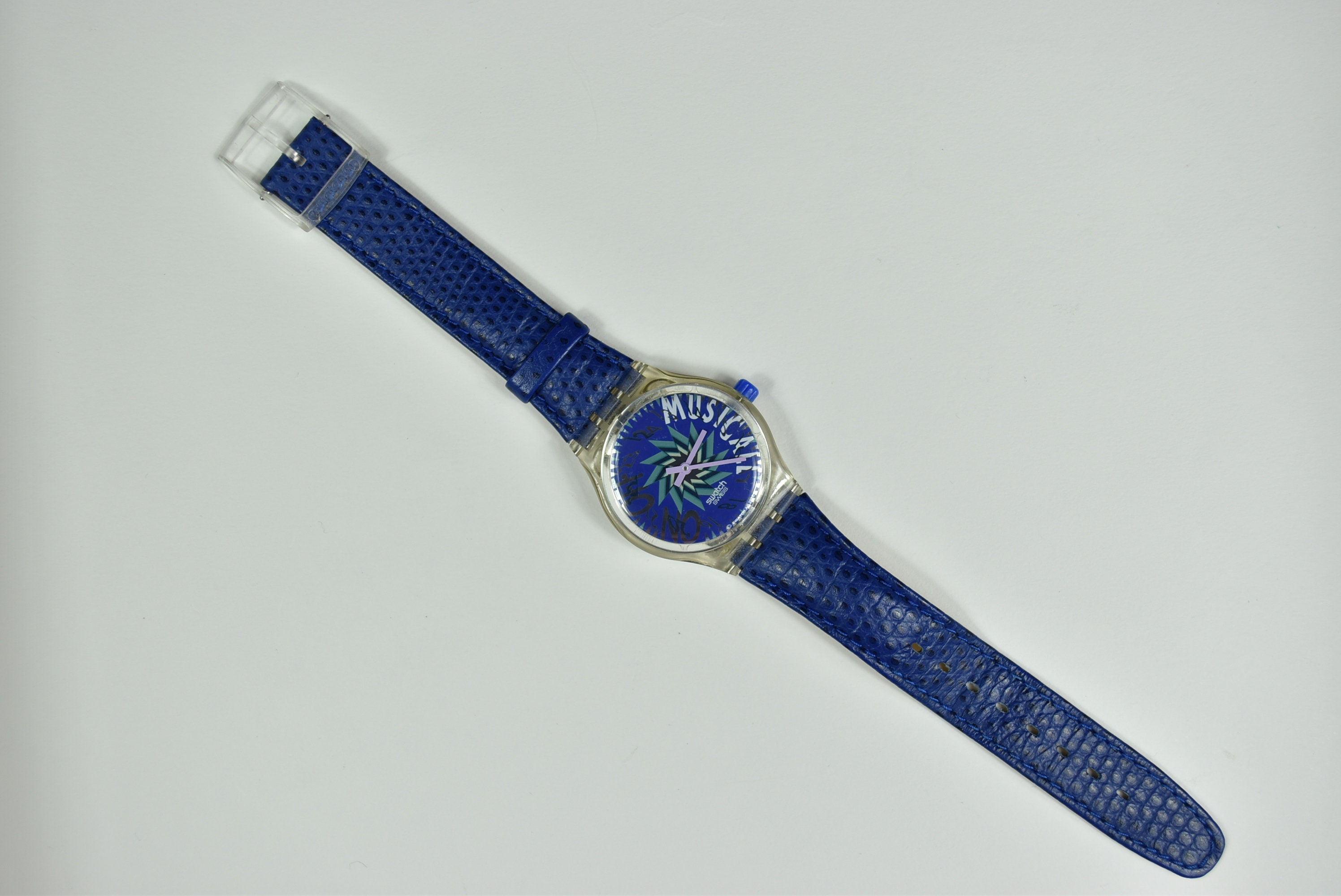 Vintage Swatch Watch Blue Leather Musical Unisex Watch - Etsy